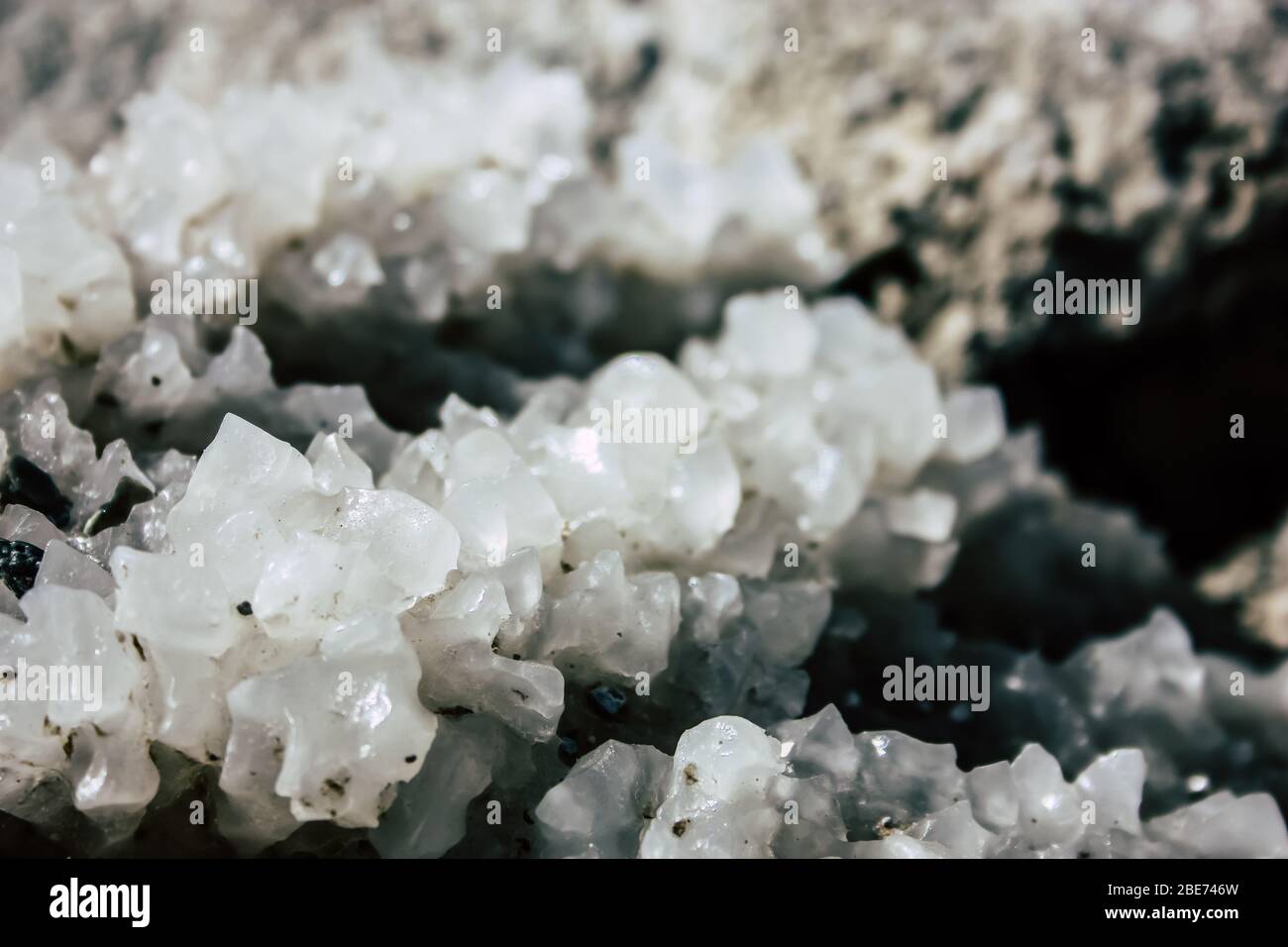 Dead Sea Israel April 21, 2018 Closeup of crystal salt from the Dead ...