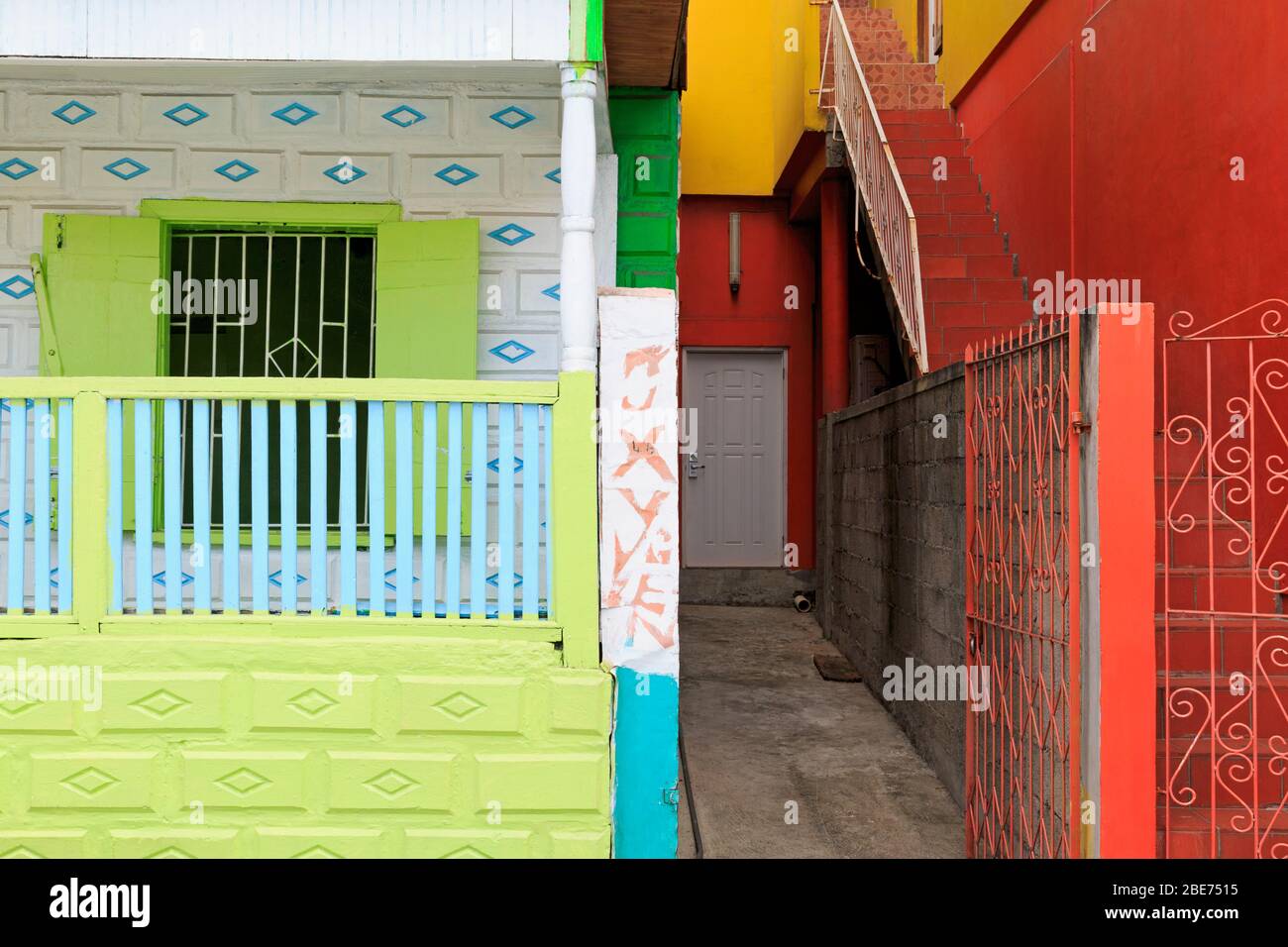 Colorful architecture in Roseau,Dominica,Caribbean Stock Photo - Alamy