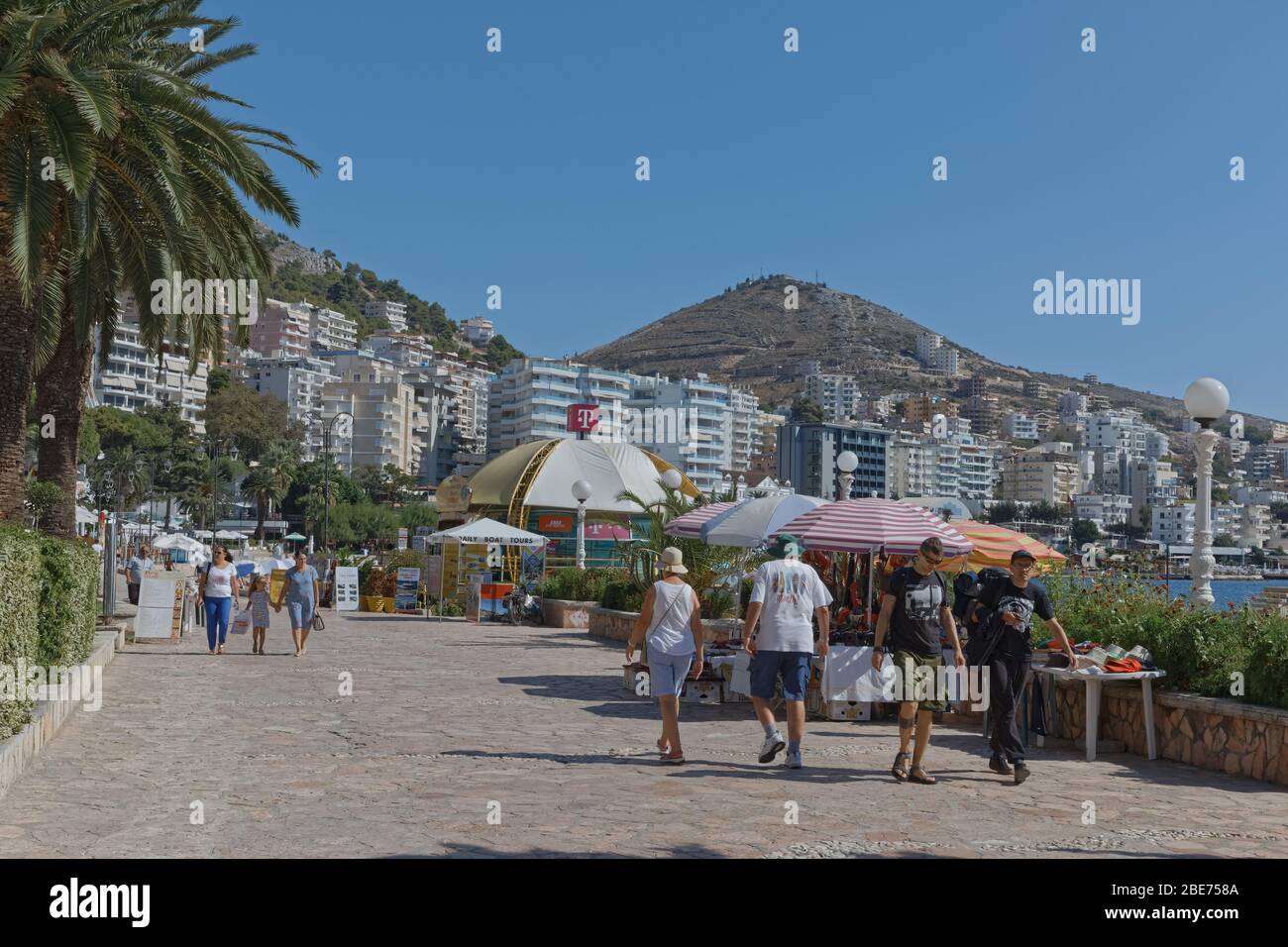 Saranda coastal sunny promenade by the sea Albania Stock Photo - Alamy
