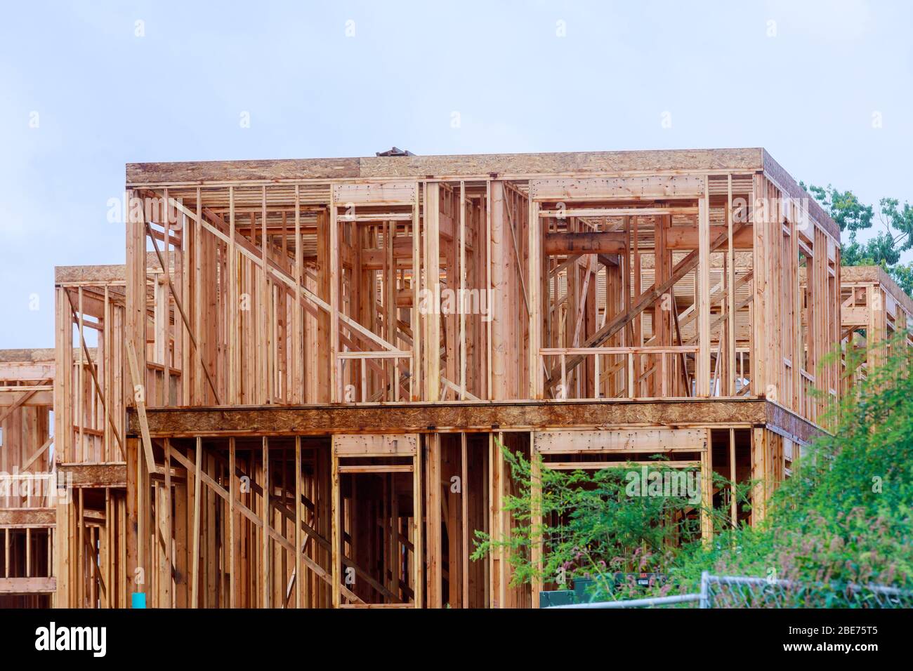 Wooden beam house roof residential construction home framing Stock ...