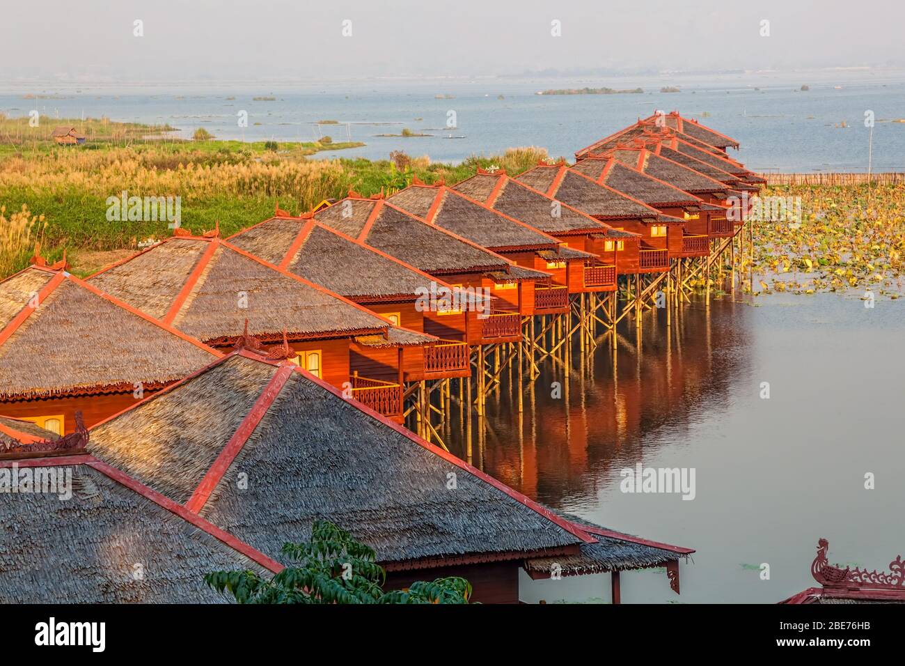 Inle lake hotels Stock Photo - Alamy