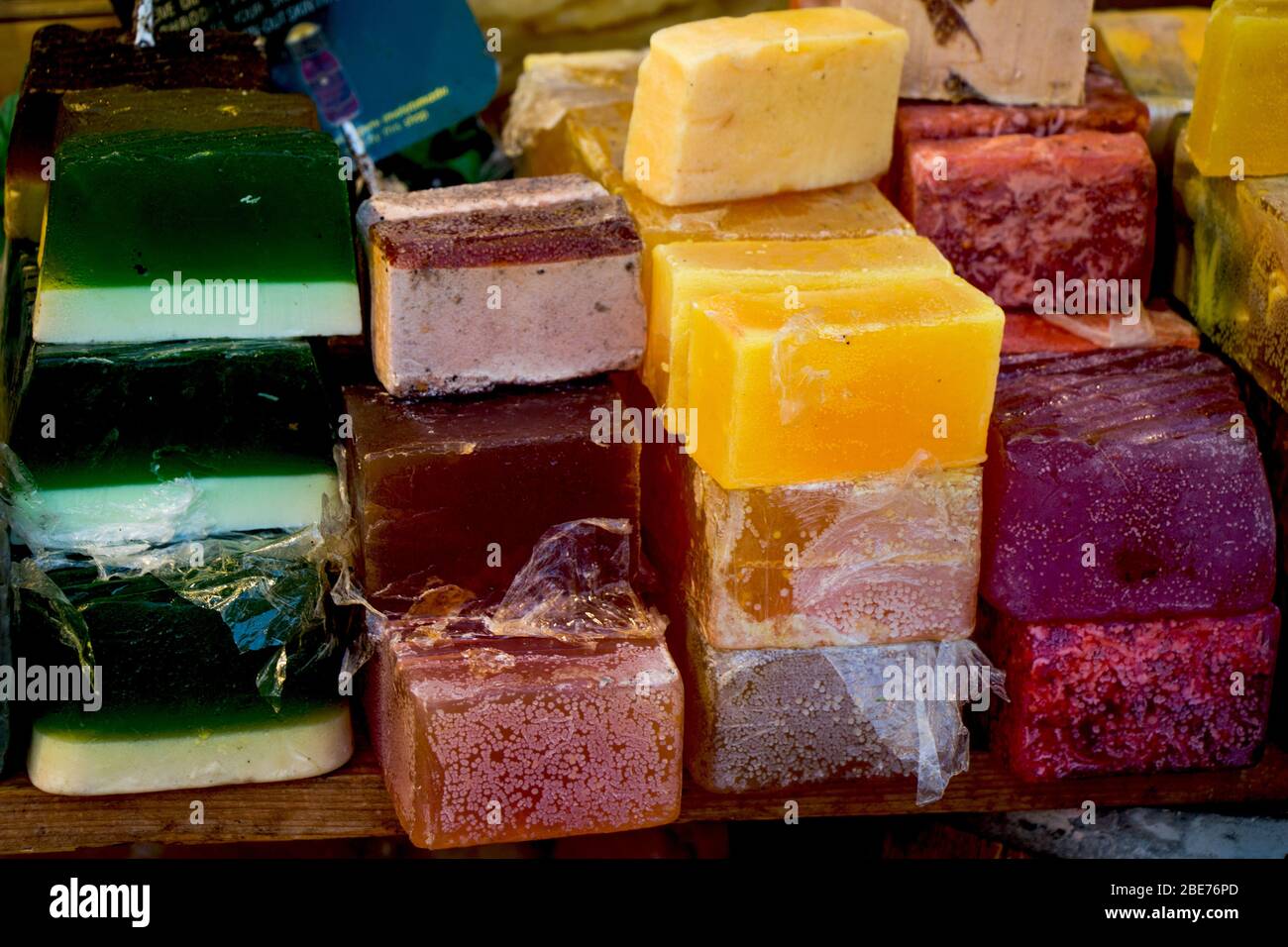 Collection of bars of fragrant hand made organic soap Stock Photo - Alamy