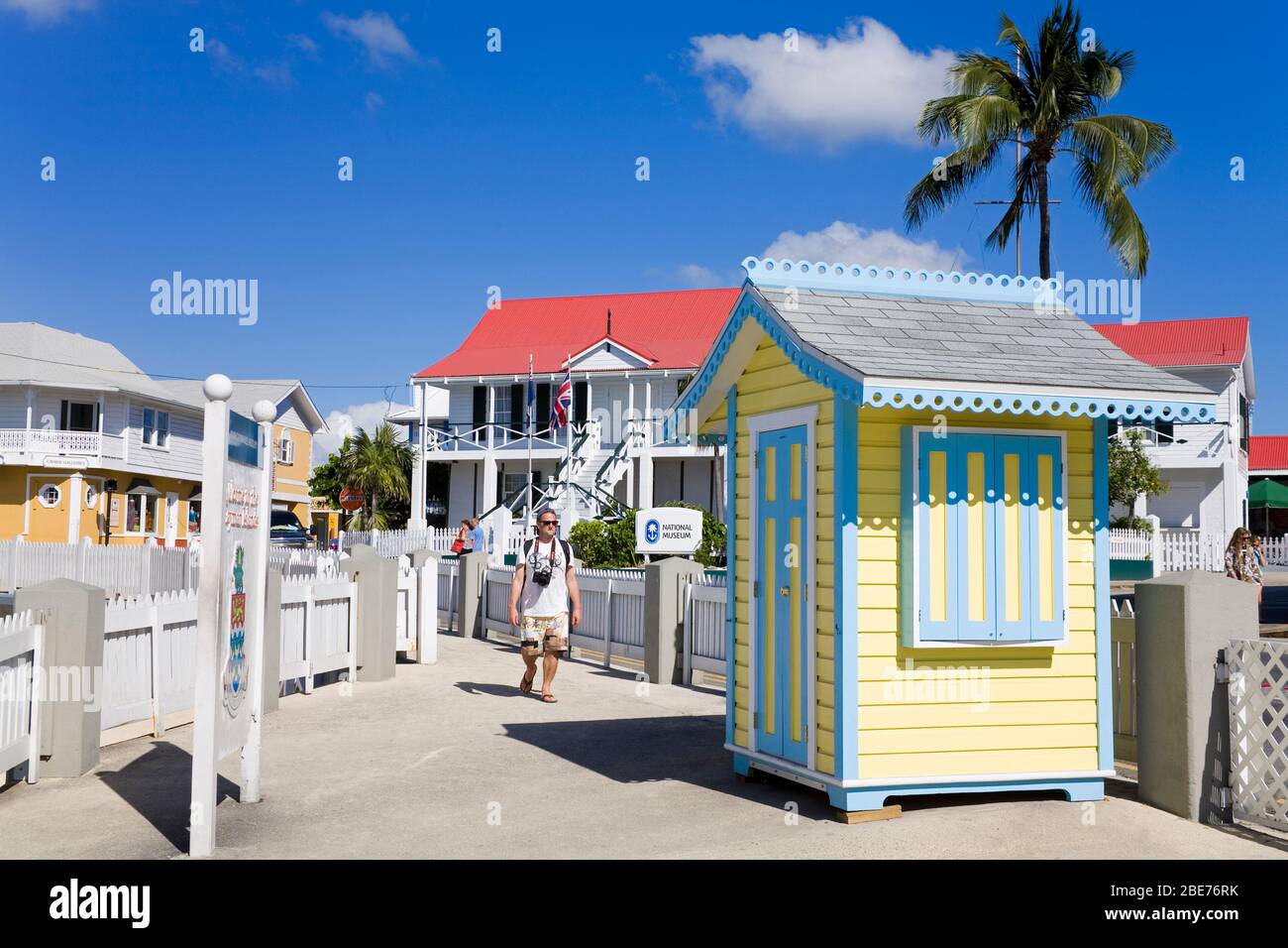 Yellow hut & the National Museum, George Town, Grand Cayman, Cayman ...