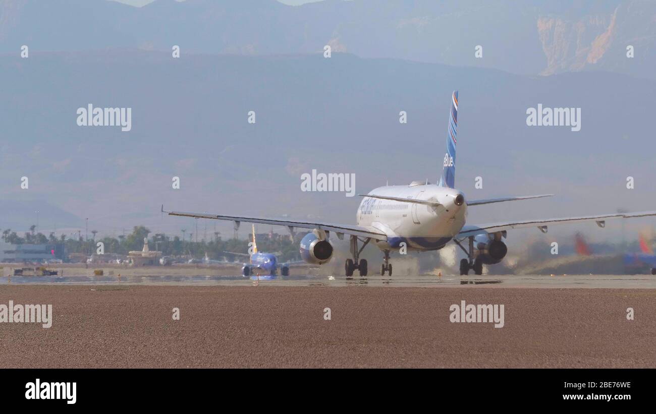 The runway of an airport - LAS VEGAS-NEVADA, OCTOBER 11, 2017 Stock ...