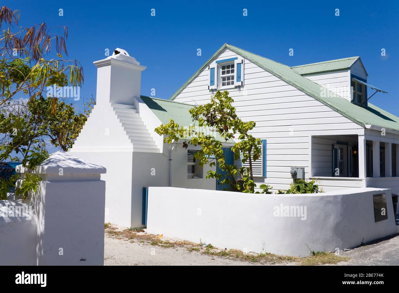 Historic house on Duke Street, Cockburn Town, Grand Turk Island, Turks ...