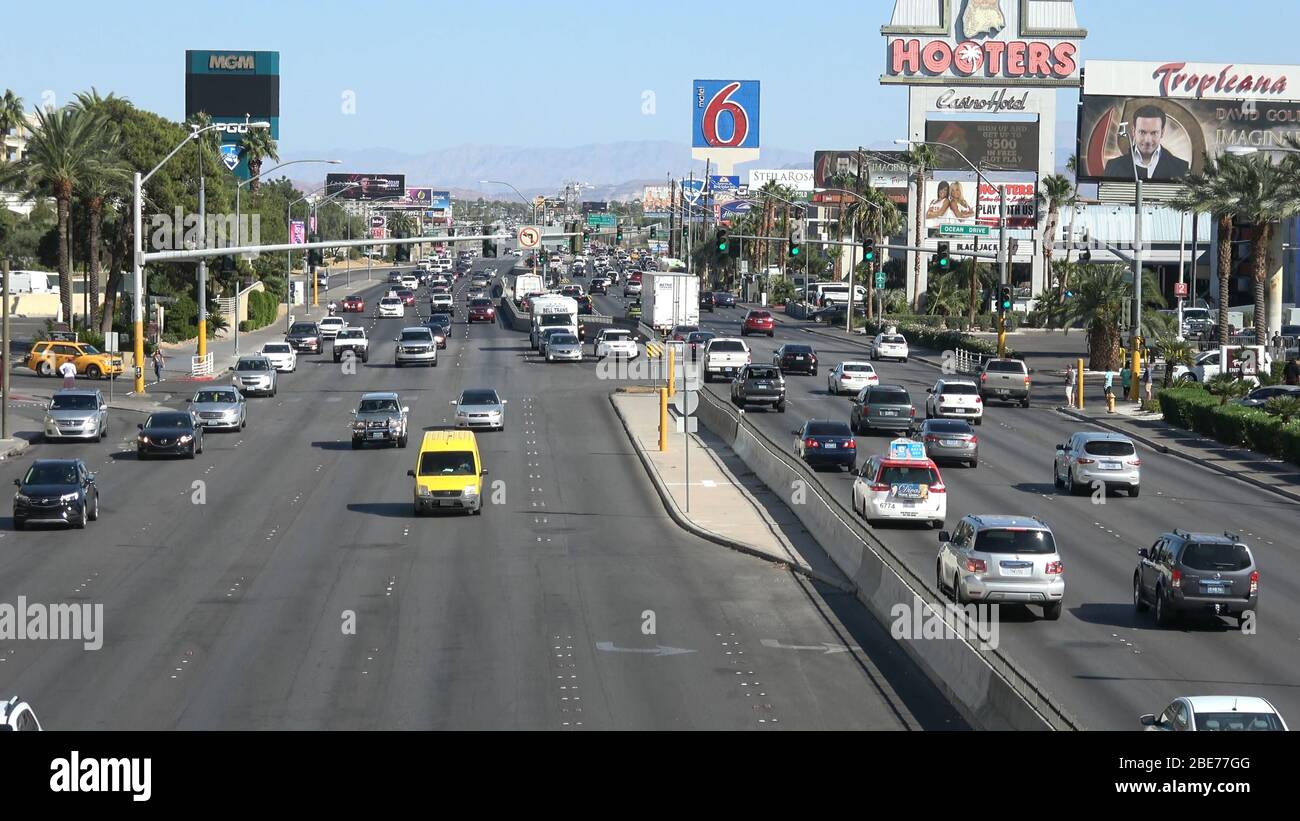 Las Vegas strip street view - LAS VEGAS-NEVADA, OCTOBER 11, 2017 Stock ...
