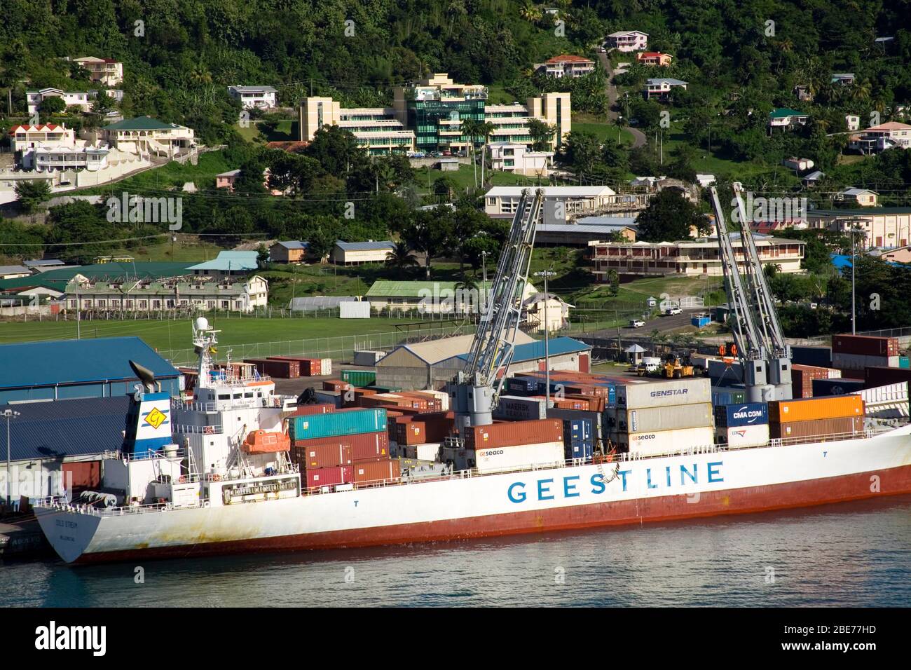 Container Ship, Carenage Harbour, City of St. George's, Grenada, Lesser ...
