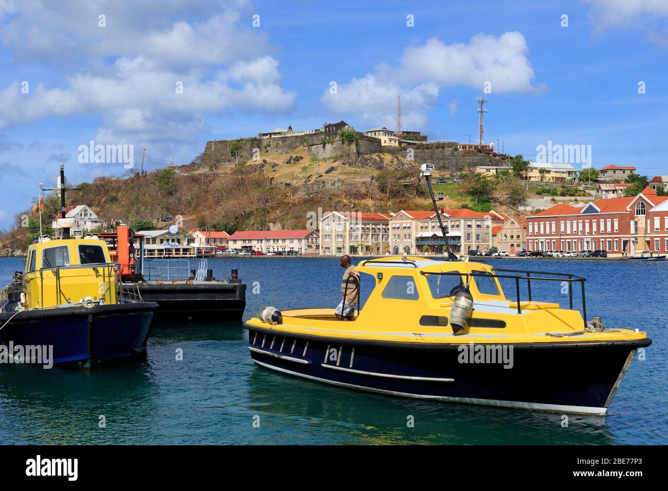 Pilot boats in St. Georges Harbour,Grenada,Caribbean Stock Photo - Alamy