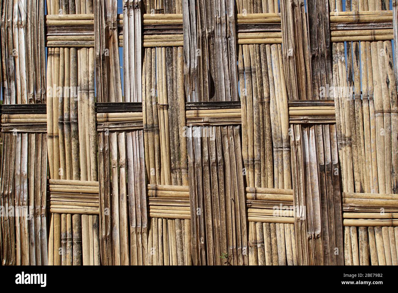 Detail of a Check Pattern Bamboo Fence surrounding a Dorze Tribe Home ...