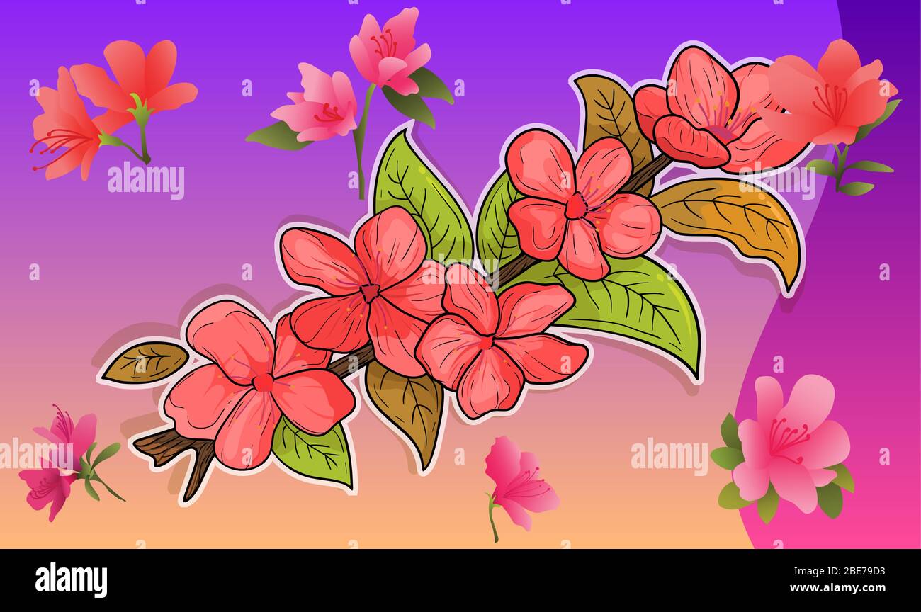 collection of abstract flower on natural light background Stock Vector ...