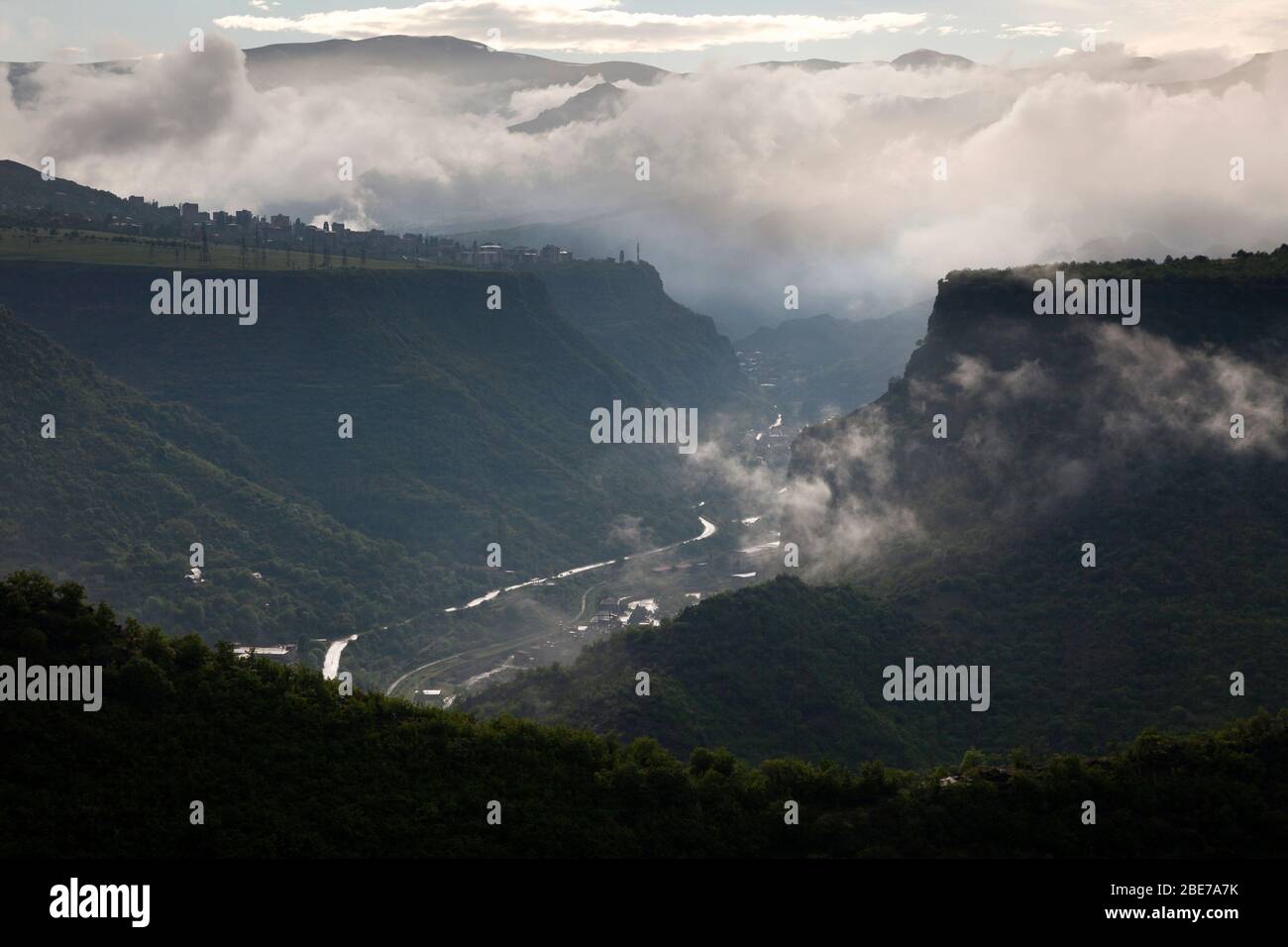 Foggy evening view of Debed canyon near Haghpat Monastery, Haghpat ...
