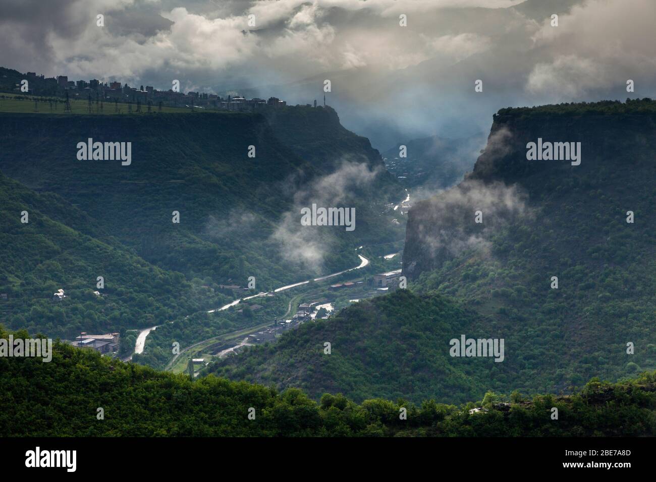 Foggy evening view of Debed canyon near Haghpat Monastery, Haghpat ...