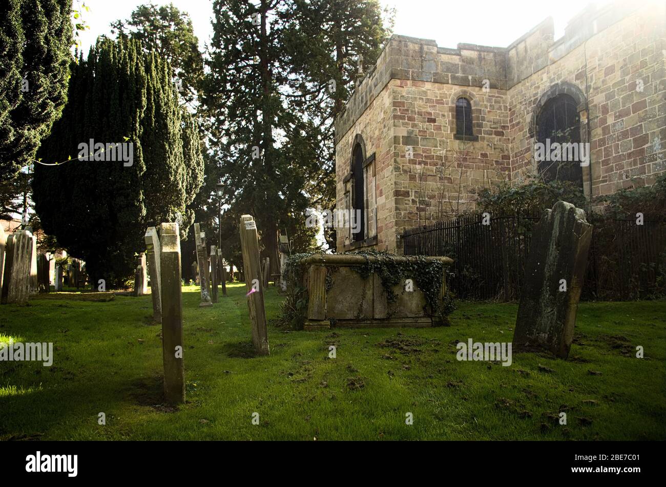 Curch graveyard at St Mary Magdalene church in Yarm Stock Photo - Alamy