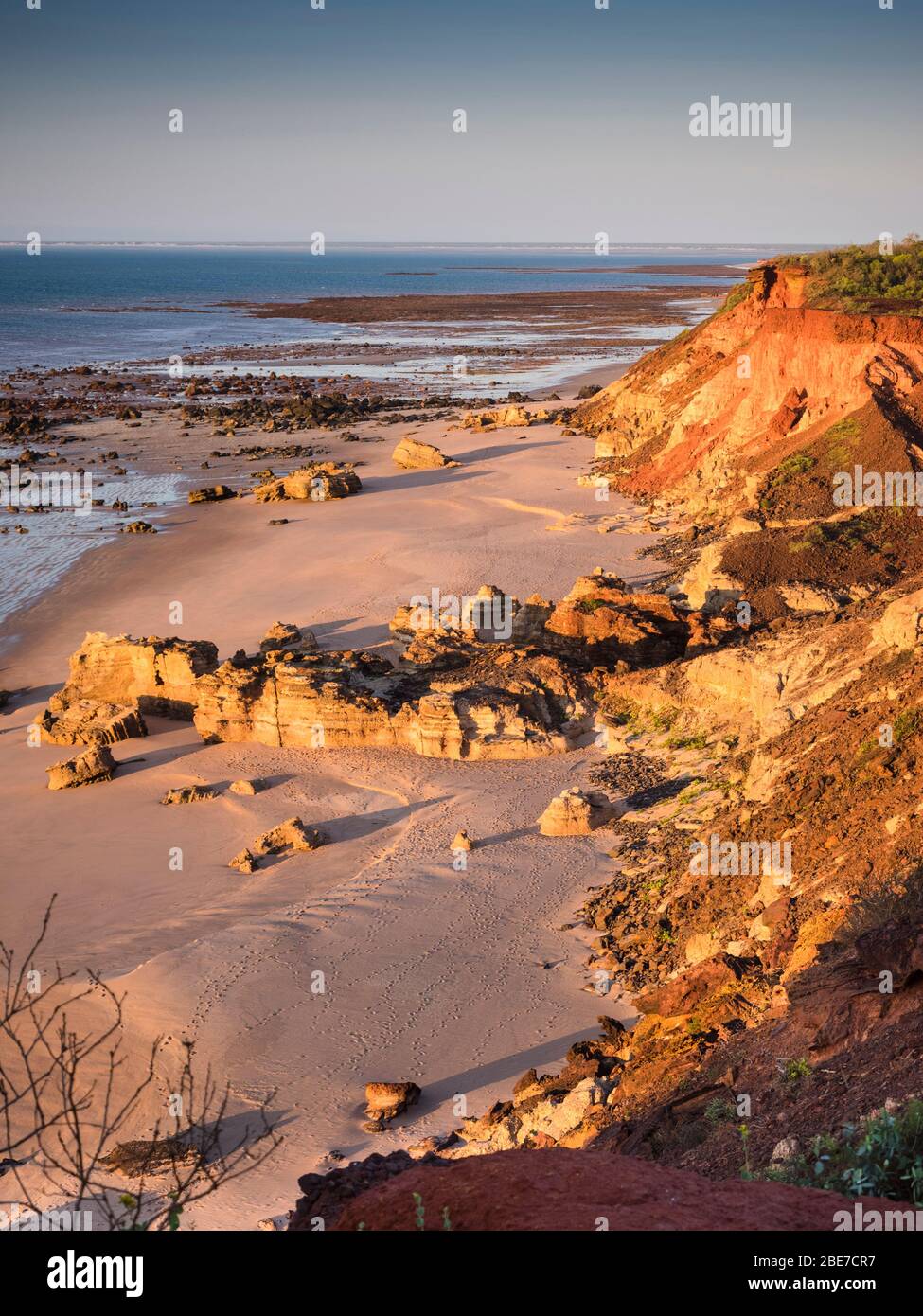 Red pindan cliffs and beach, Pender Bay, Dampier Peninsula, Kimberley ...