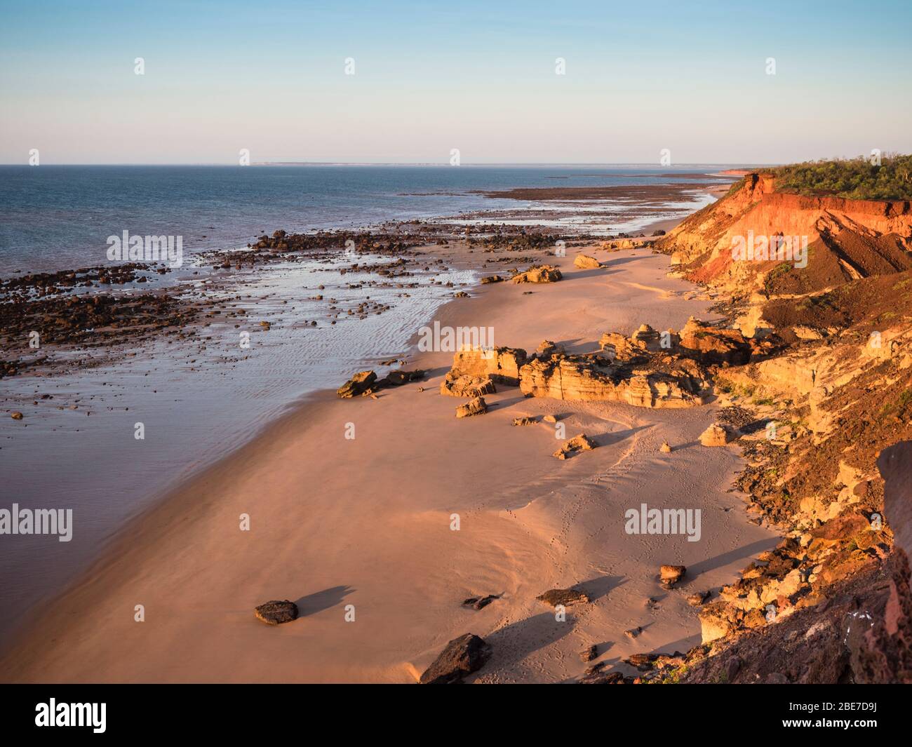 Red pindan cliffs and beach, Pender Bay, Dampier Peninsula, Kimberley ...