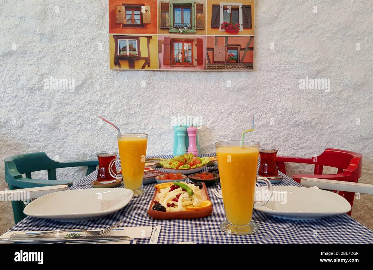 Traditional Turkish breakfast table Stock Photo - Alamy