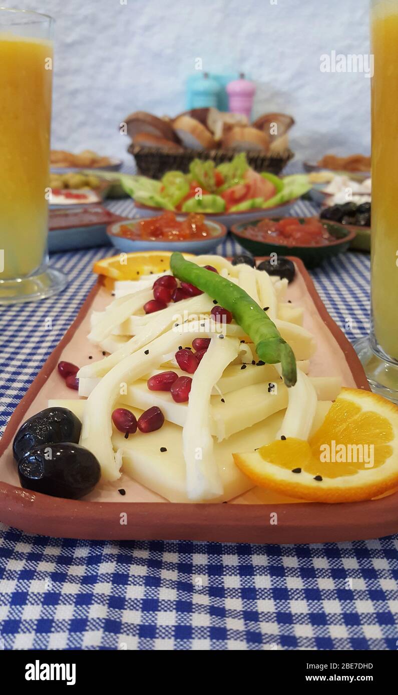 Traditional Turkish breakfast table Stock Photo - Alamy