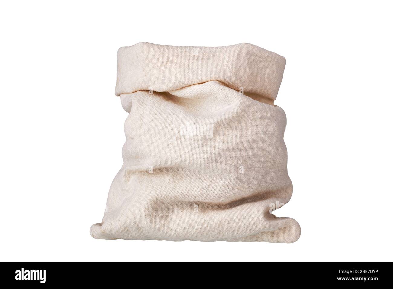 Burlap sack on white background isolated close up, rough rustic full ...
