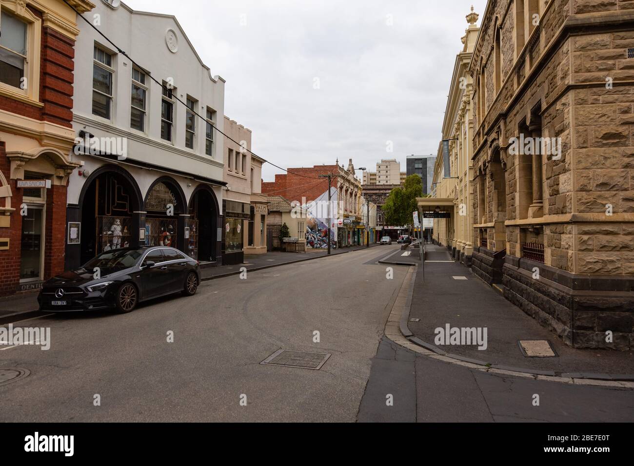 Melbourne, Australia, 12 April, 2020. Greville Street, known for its ...