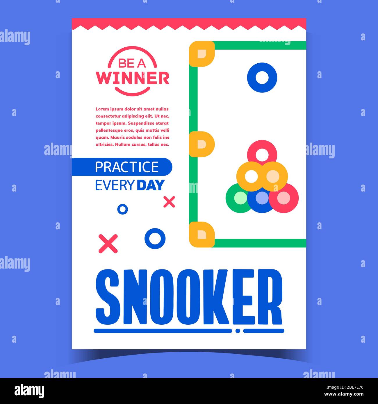 Snooker Billiard Game Advertising Banner Vector Stock Vector Image ...