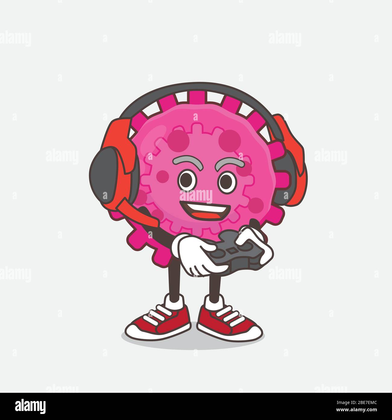 Corona Virus Vector Mascot Illustration with Pose Stock Vector Image ...