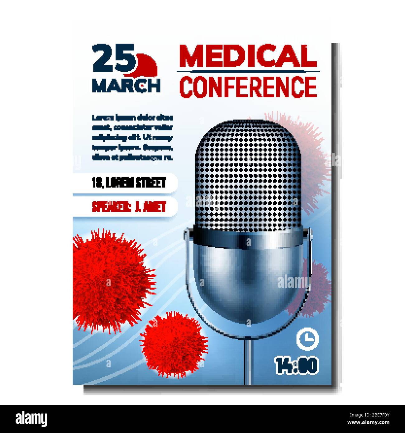 Medical Conference Bright Advertise Poster Vector Stock Vector Image ...