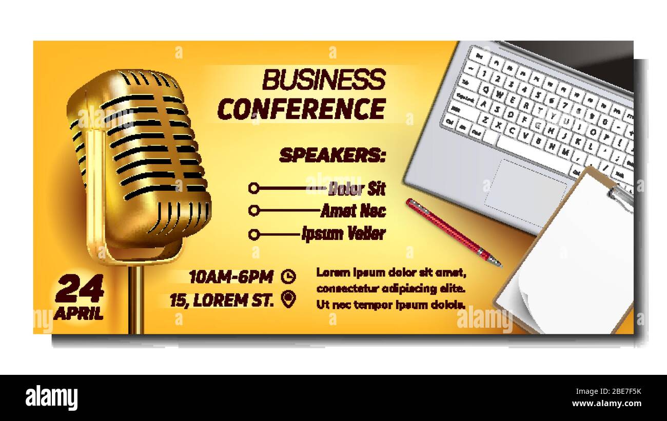 Business Conference Advertising Banner Vector Stock Vector Image & Art ...
