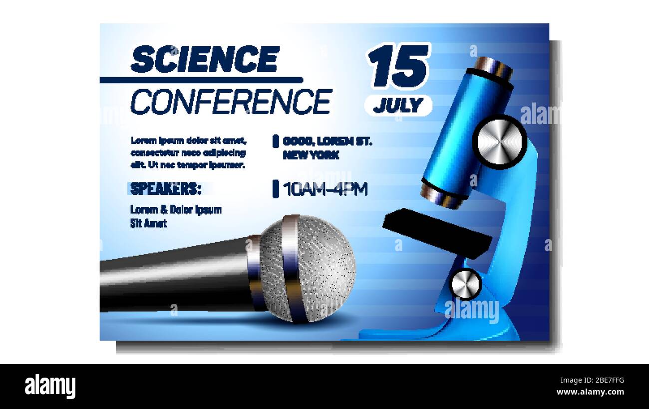 Science Conference Creative Promo Poster Vector Stock Vector Image ...