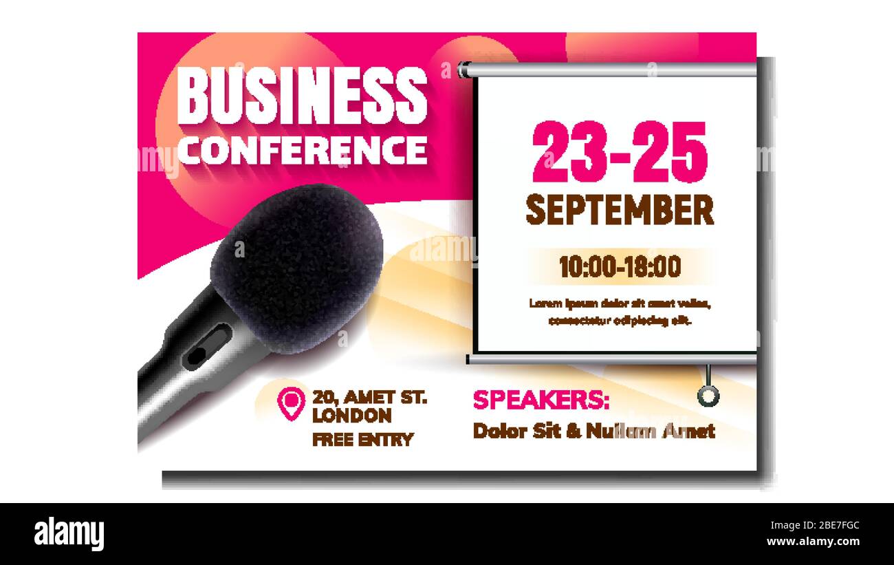 Business Conference Advertising Poster Vector Stock Vector Image & Art ...
