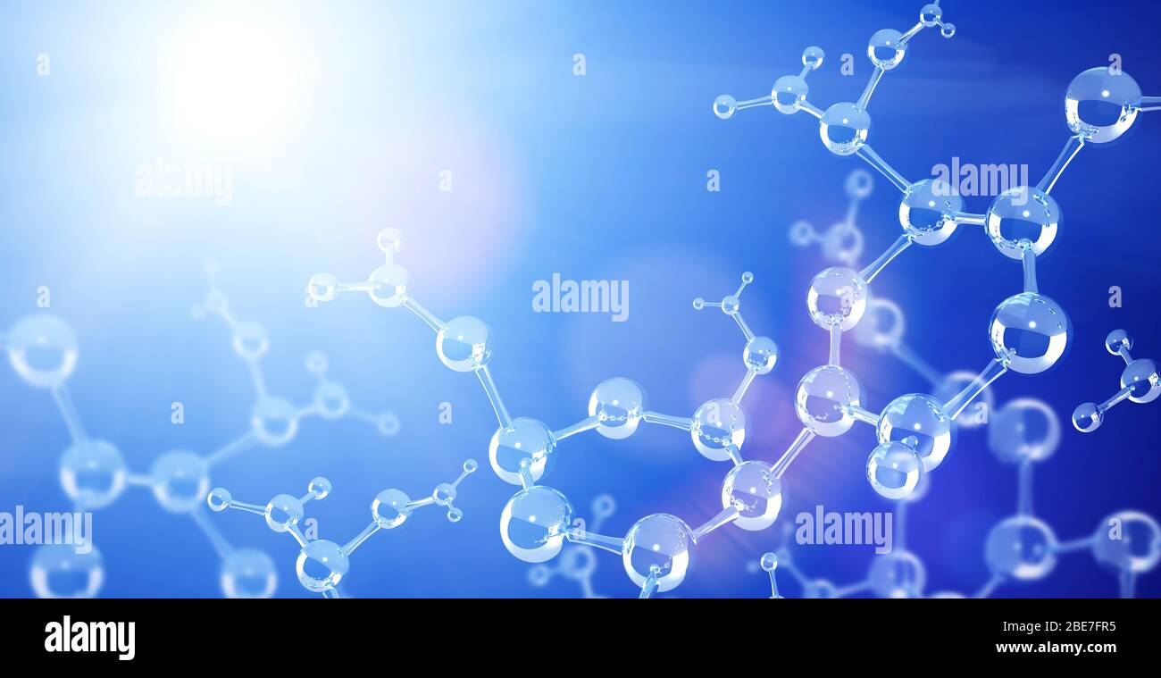 Horizontal Or Vertical Science Banner Models Of Abstract Molecular