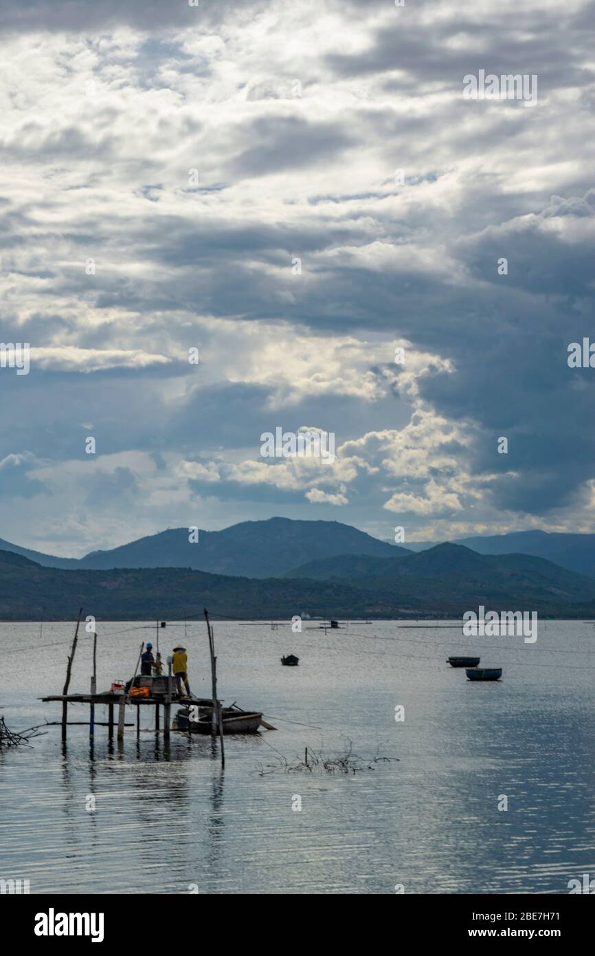 Fishing Platform with fishermen Stock Photo - Alamy