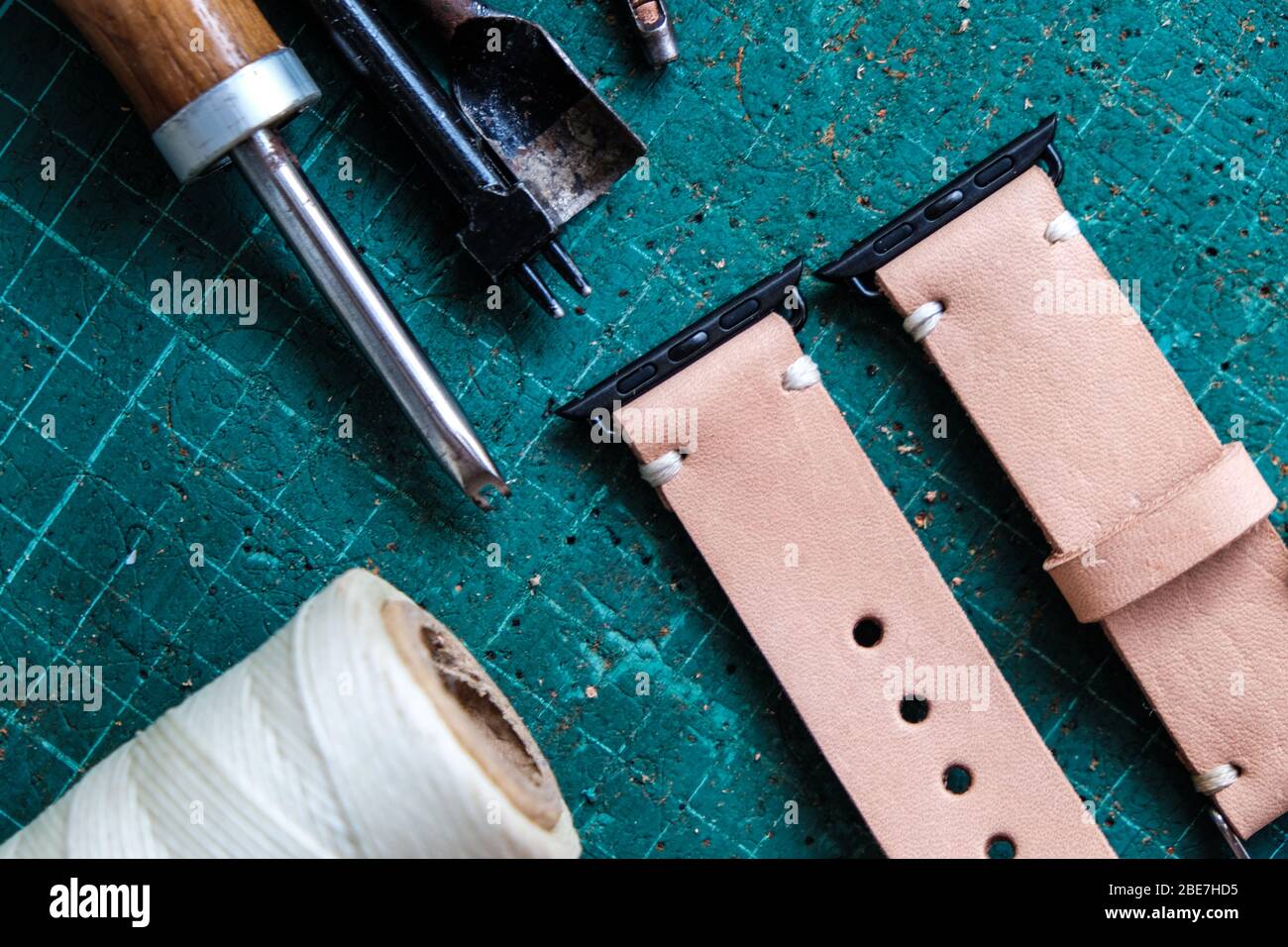 Genuine Pink Vegetable Tanned Leather Making Watch Strap Crafts Working