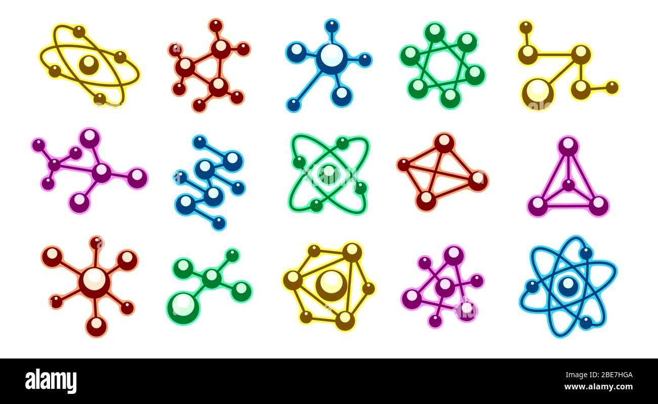 Color art molecule icons Stock Vector Image & Art - Alamy