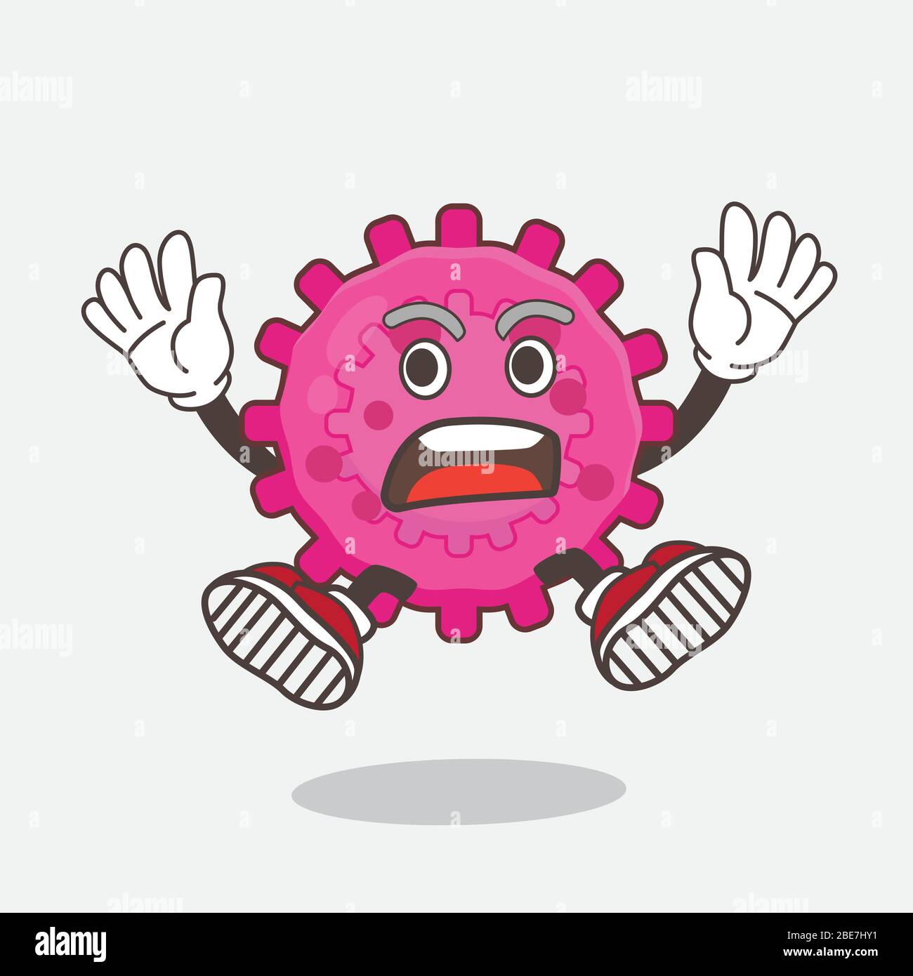 Corona Virus Vector Mascot Illustration with Pose Stock Vector Image ...