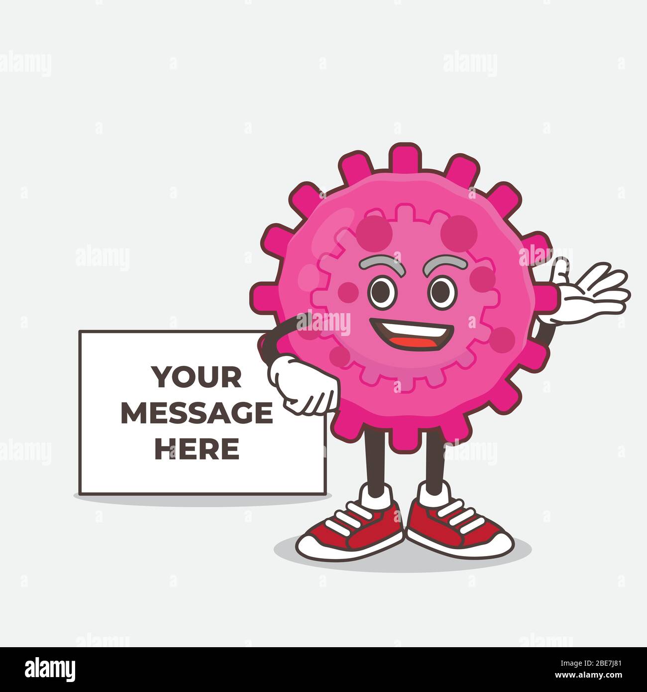 Corona Virus Vector Mascot Illustration with Pose Stock Vector Image ...