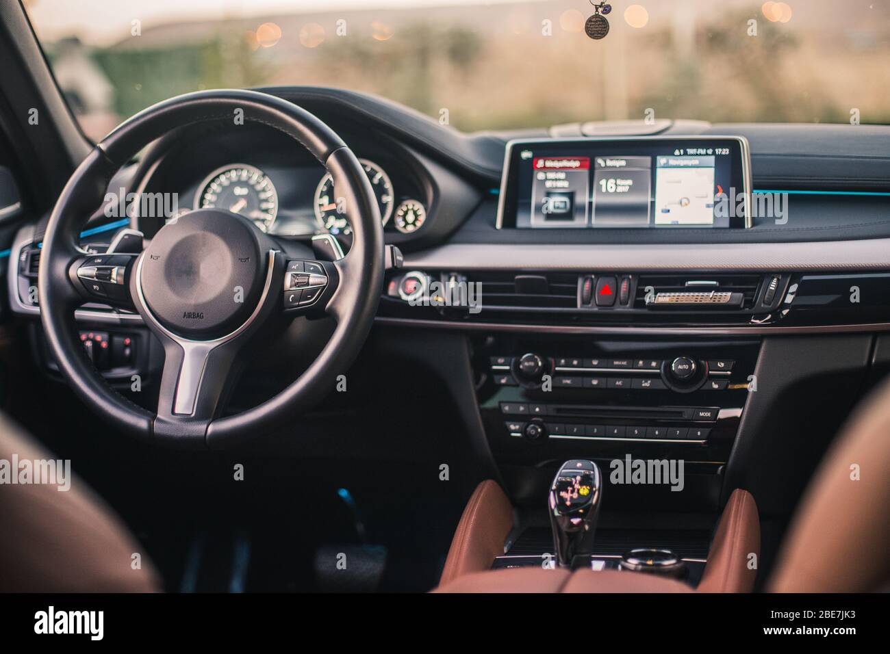 Control wheel and meter system of a car Stock Photo - Alamy