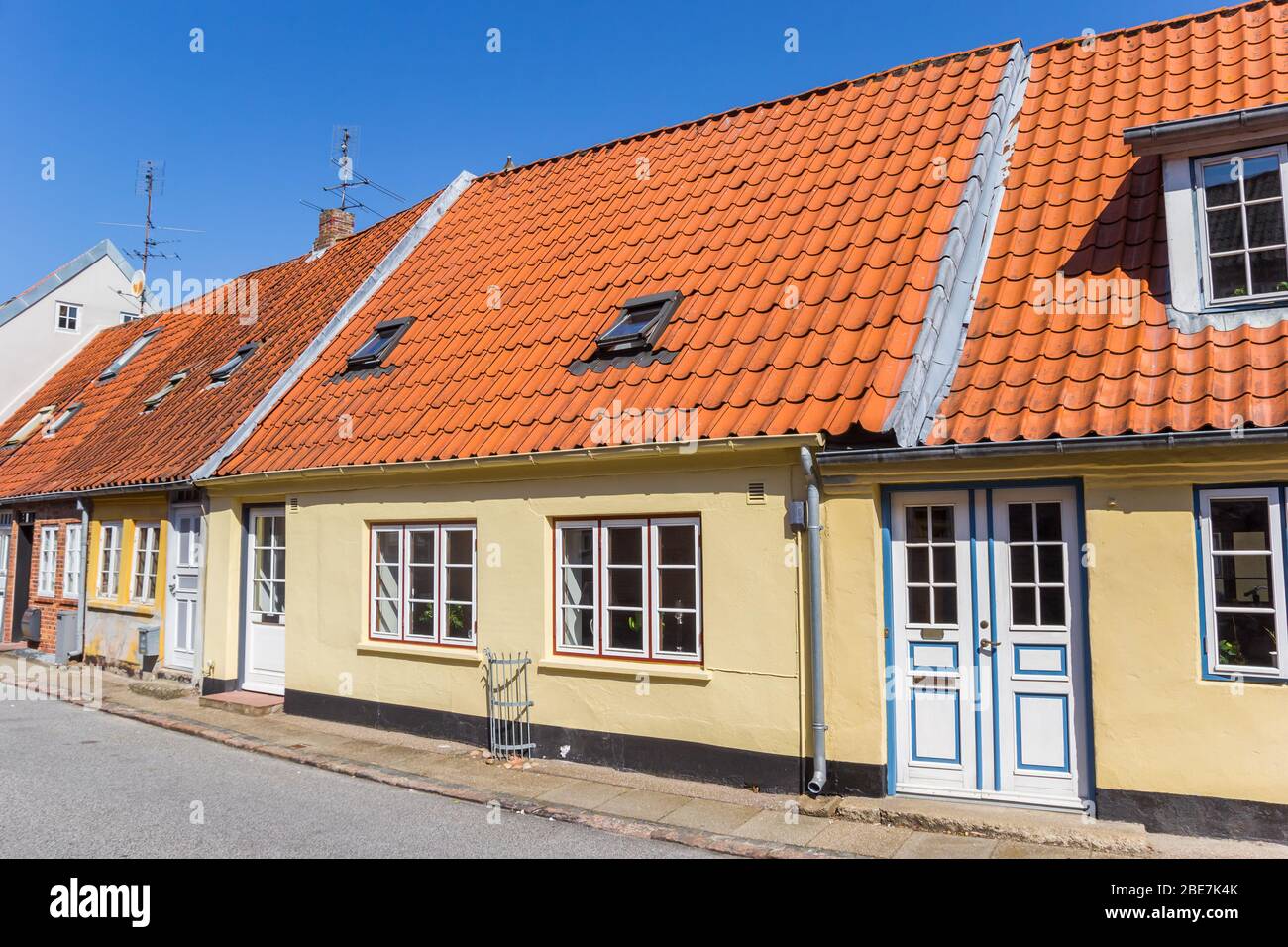 Little old houses in the historic center of Tonder, Denmark Stock Photo ...