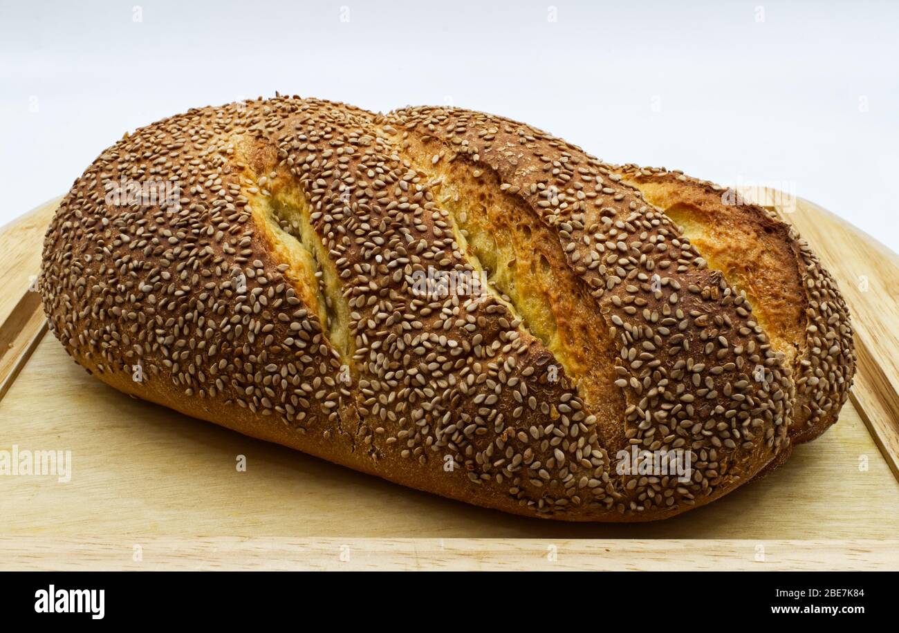 Traditional slice of Sicilian bread with sesame Stock Photo - Alamy