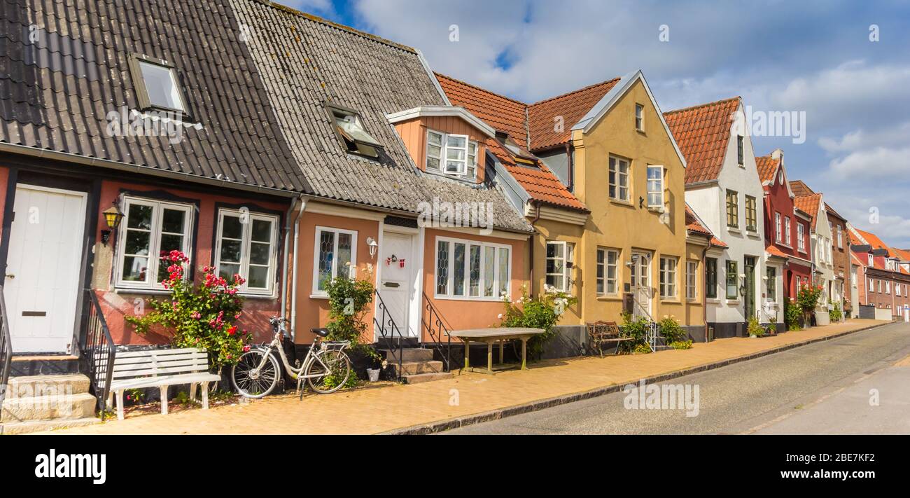 Panorama of colorful houses in the center of Sonderborg, Denmark Stock ...