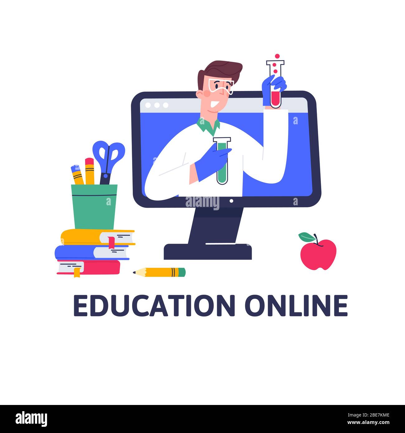 Online lesson children Stock Vector Images - Alamy