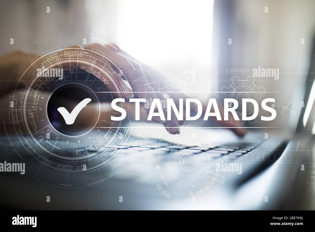 Standards, Quality Control Assurance, ISO, Checkbox on virtual screen ...