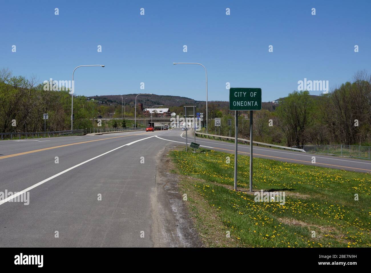 City limits of Oneonta NY Stock Photo - Alamy