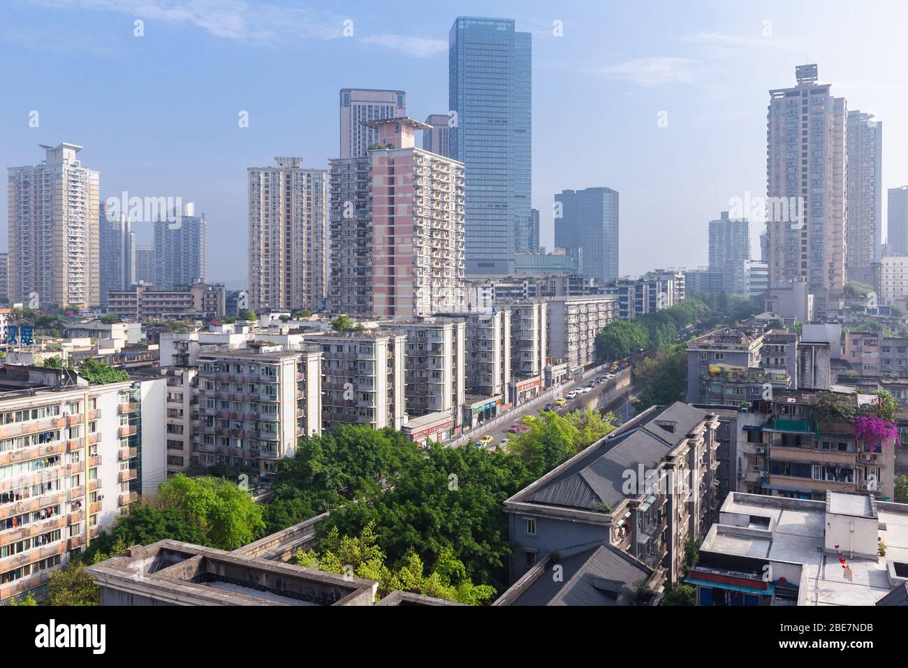 Chongqing, CHINA - May 10, 2019 : City view of Chongqing high rise ...