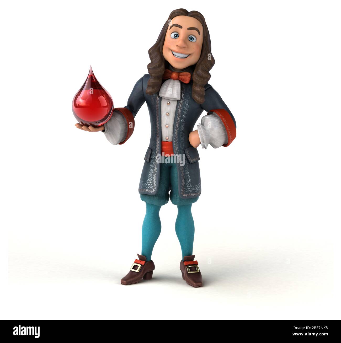 3D Illustration of a cartoon man in historical baroque costume Stock ...