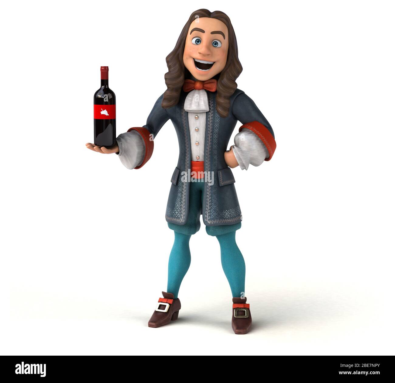 3D Illustration of a cartoon man in historical baroque costume Stock ...