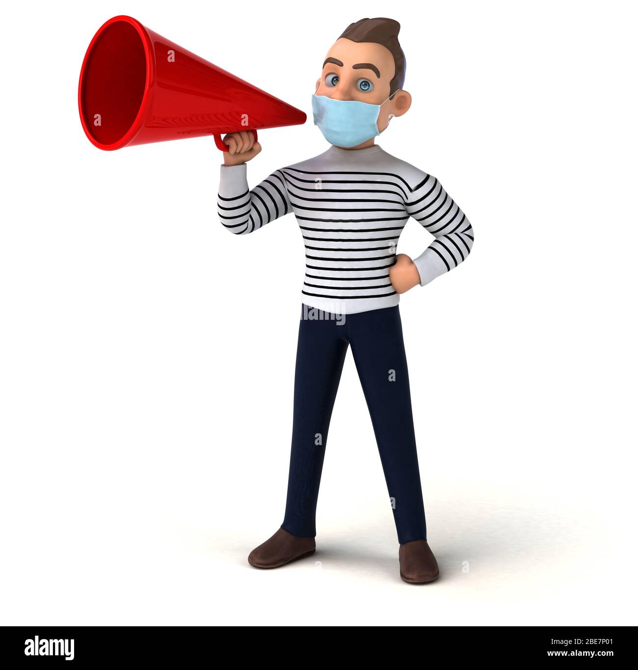 3D illustration of a cartoon character with a mask Stock Photo - Alamy