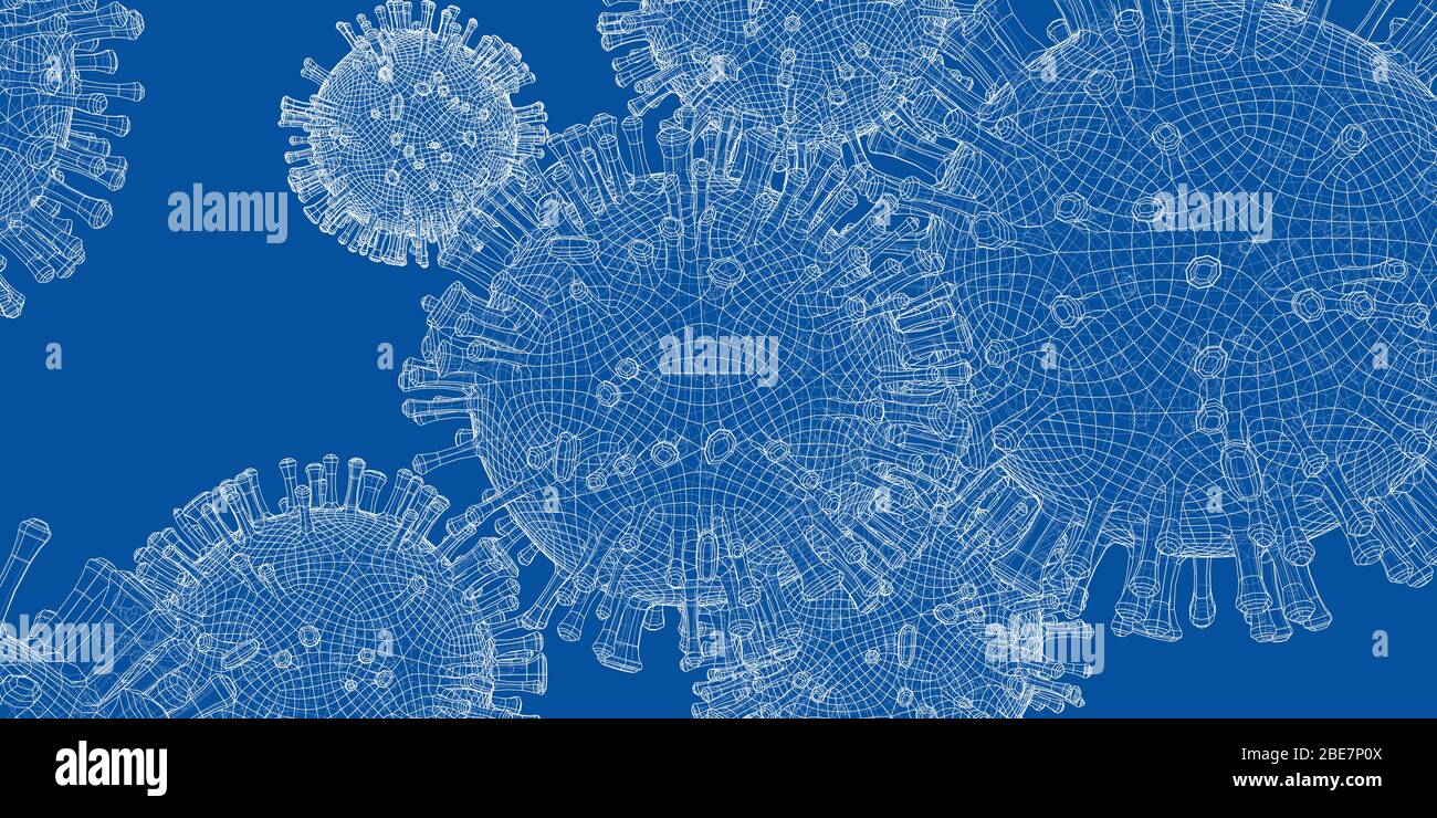 Vector wire-frame model of a virus Stock Vector Image & Art - Alamy