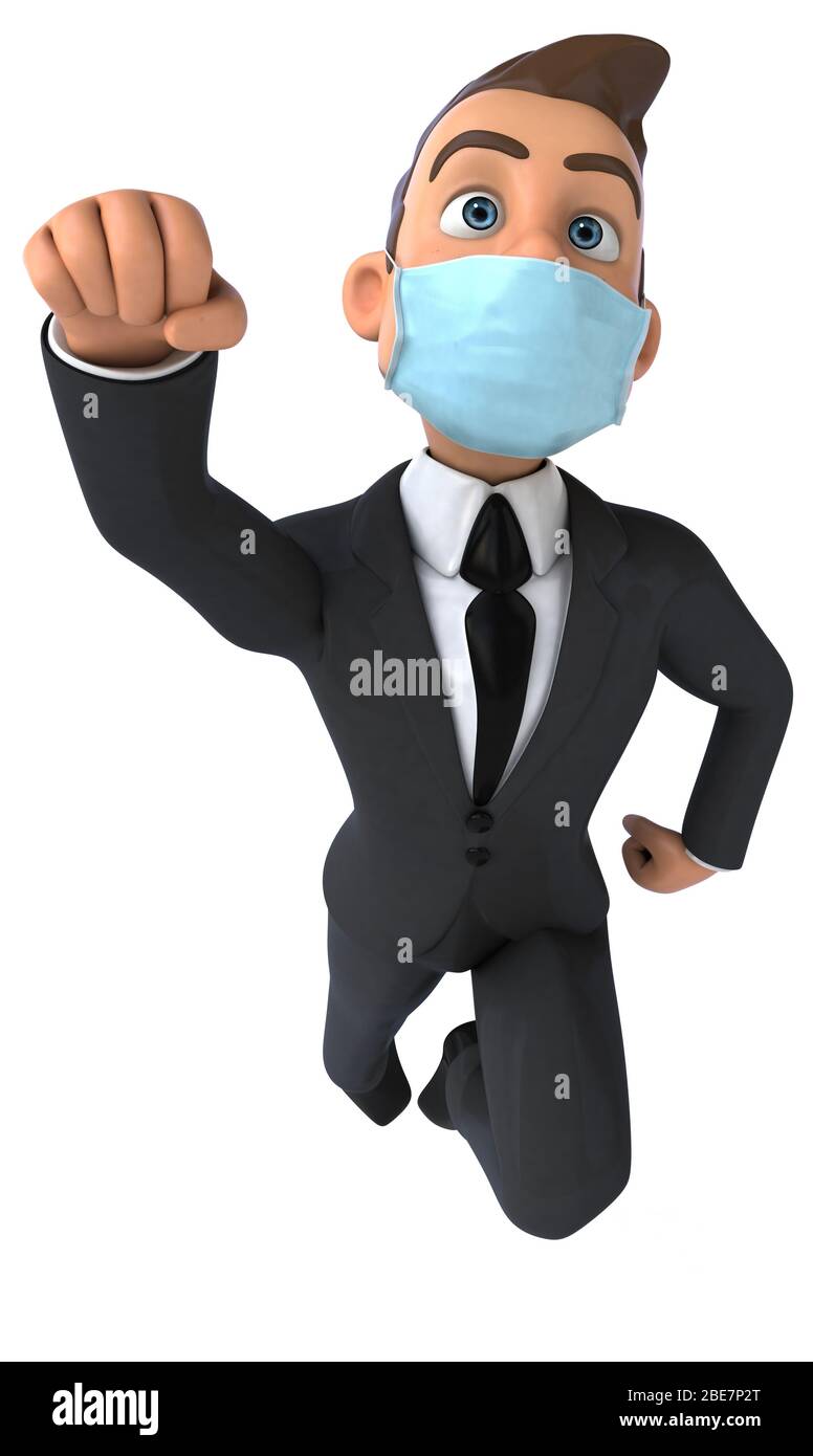 3D illustration of a cartoon character with a mask Stock Photo - Alamy