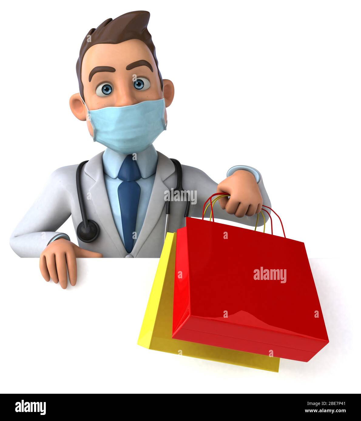 3D illustration of a cartoon character with a mask Stock Photo - Alamy