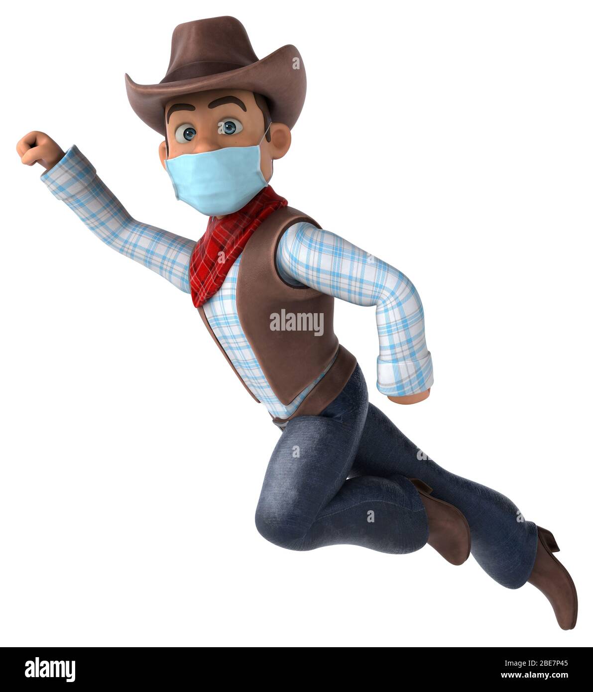 3D illustration of a cartoon character with a mask Stock Photo - Alamy